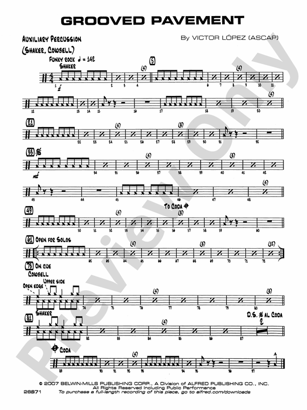 Grooved Pavement: 1st Percussion: 1st Percussion Part - Digital Sheet ...