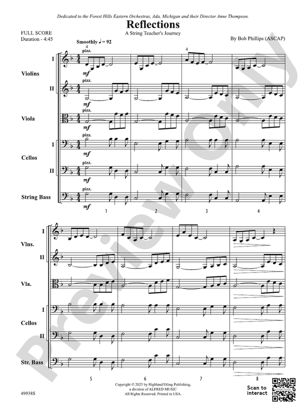 Reflections: String Orchestra Conductor Score & Parts: Bob Phillips ...