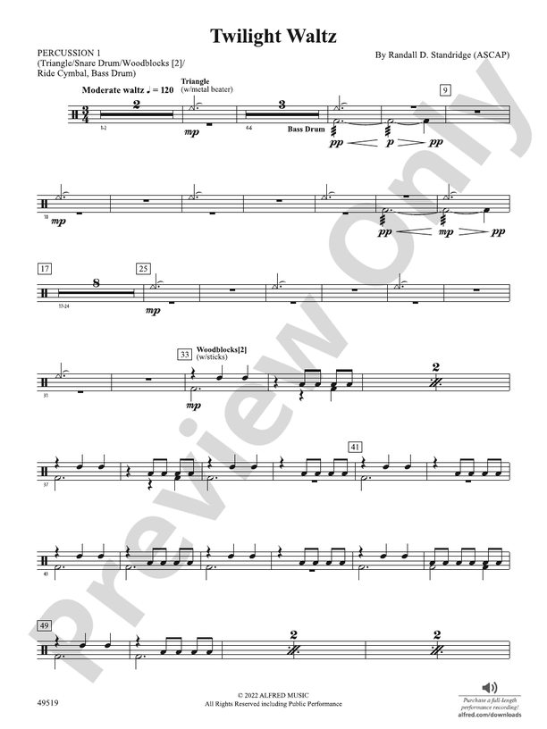 Twilight Waltz: 1st Percussion: 1st Percussion Part - Digital Sheet ...