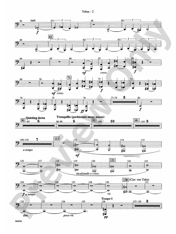 Symphony No. 3 for Band: Tuba: Tuba Part - Digital Sheet Music Download