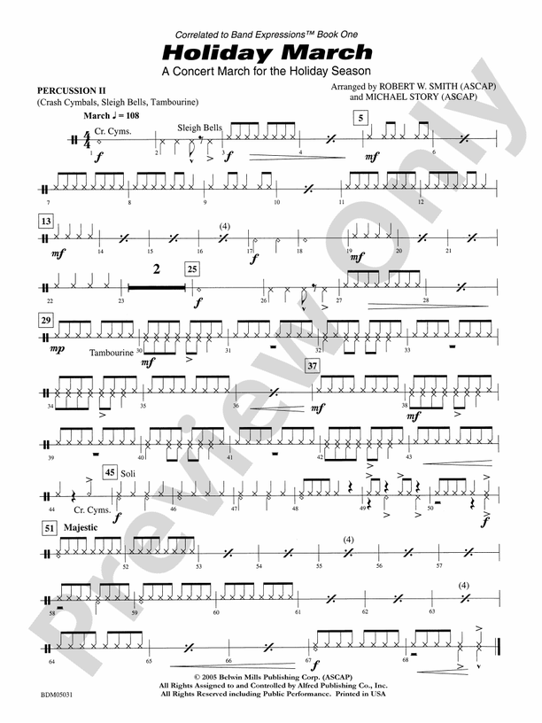 Holiday March (A Concert March for the Holiday Season): 2nd Percussion ...