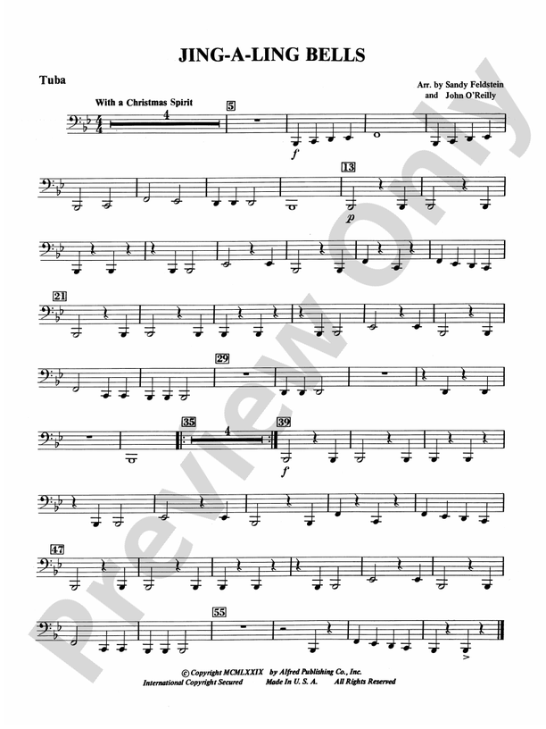 Jing-A-Ling Bells: Tuba: Tuba Part - Digital Sheet Music Download