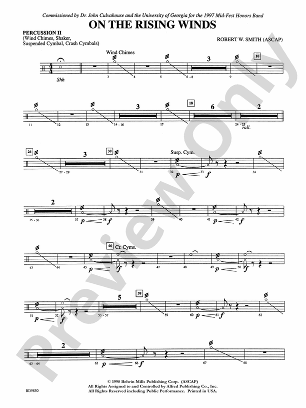 On the Rising Winds: 2nd Percussion: 2nd Percussion Part - Digital ...