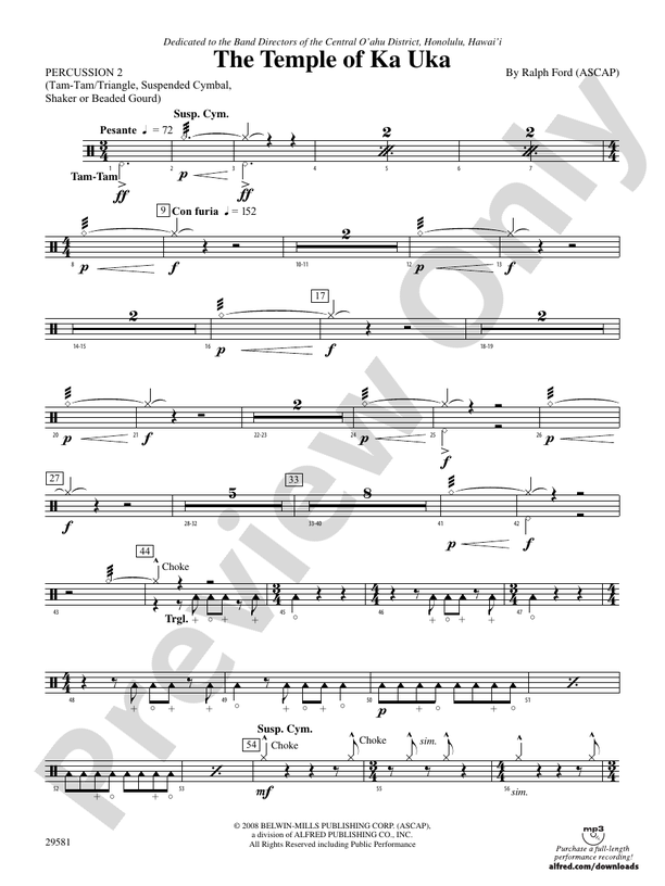 The Temple of Ka Uka: 2nd Percussion: 2nd Percussion Part - Digital ...