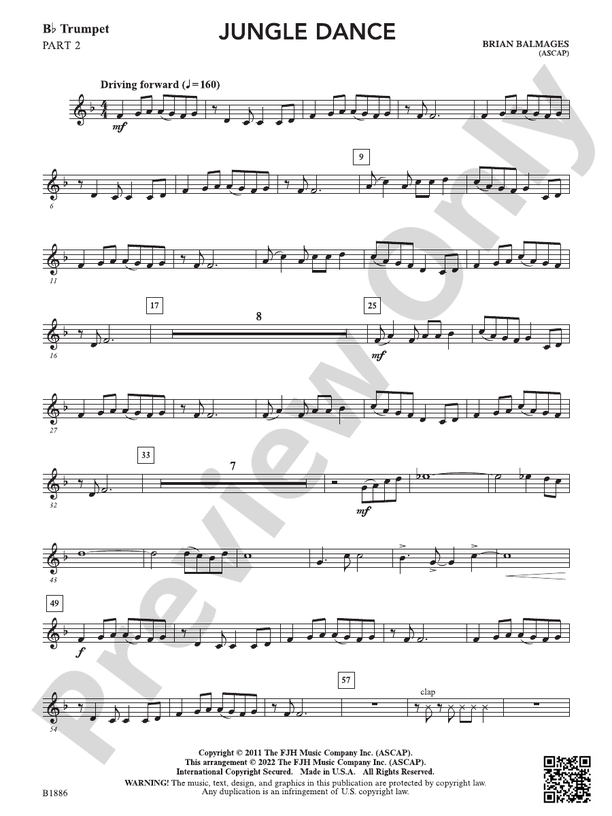 Jungle Dance: Part 2 - B-flat Trumpet: Part 2 - B-flat Trumpet Part ...