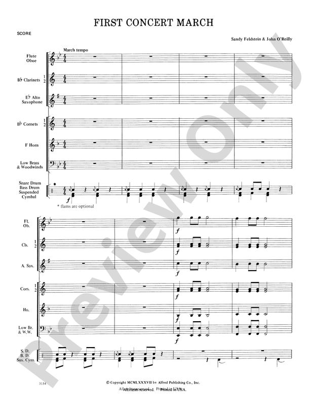 First Concert March: Score: Concert Band Score - Digital Sheet Music ...