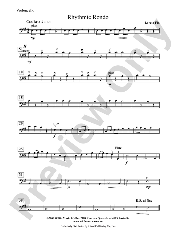 Rhythmic Rondo: Cello: Cello Part - Digital Sheet Music Download