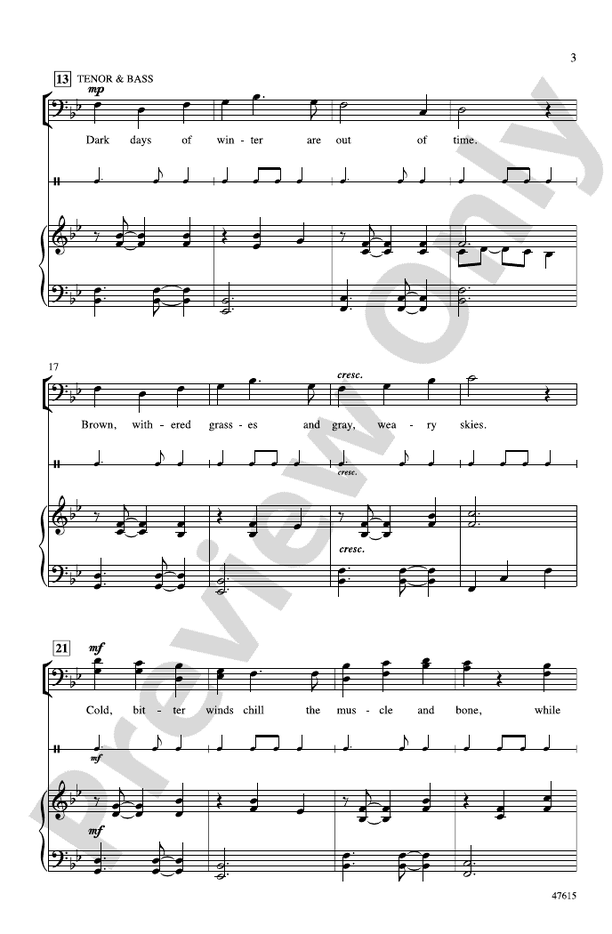 Winter's Defeat: SATB Choral Octavo: Gwyn Williams - Digital Sheet ...