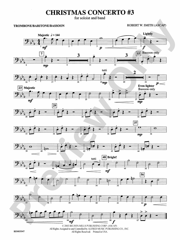 Christmas Concerto #3 (for Soloist and Band): 1st Trombone: 1st ...