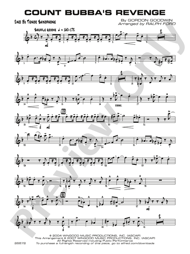 Count Bubba's Revenge: 2nd B-flat Tenor Saxophone: 2nd B-flat Tenor ...