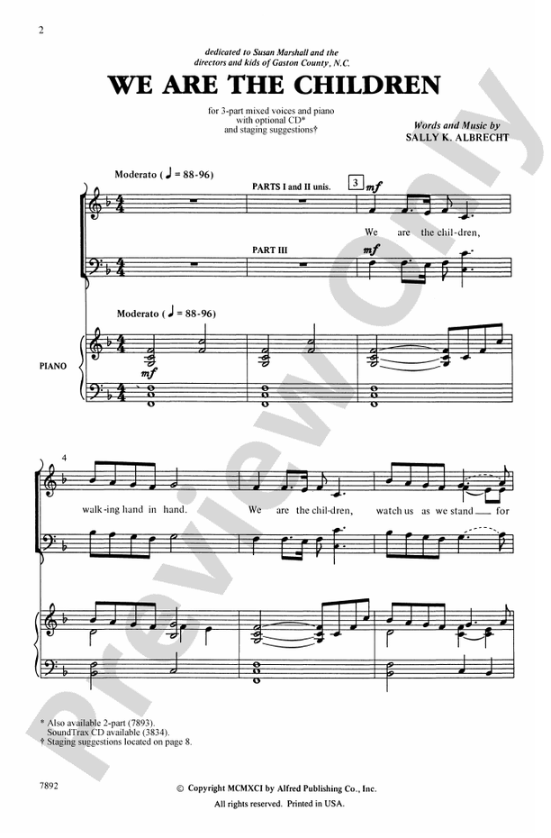 We Are the Children: 3-Part Mixed (with Opt. Staging) Choral Octavo ...