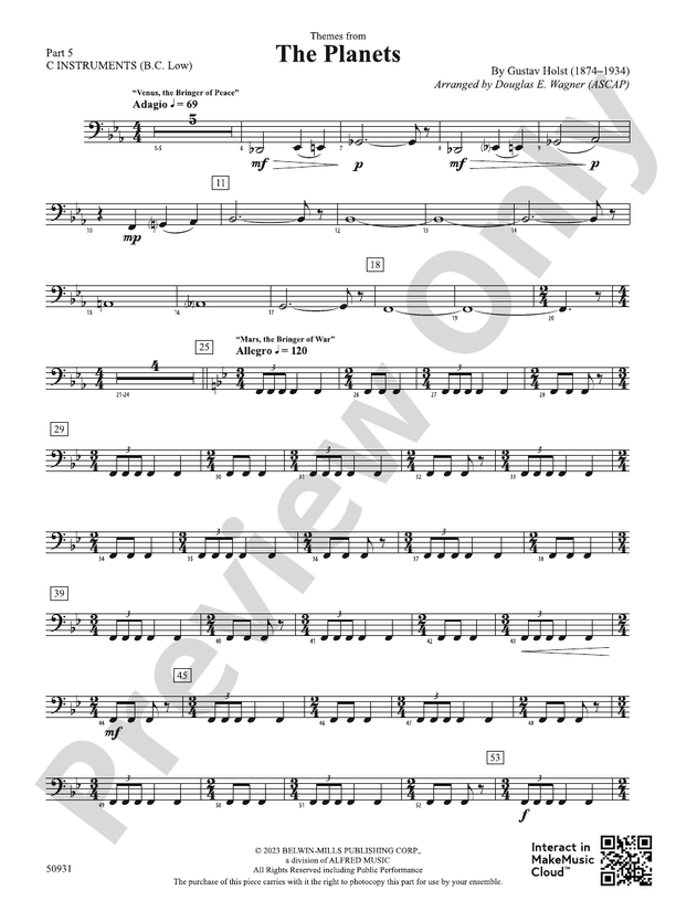 The Planets: Part 5 - C Instruments (B.C. Low): Part 5 - C Instruments ...