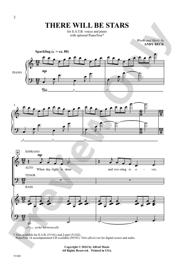 There Will Be Stars: SATB Choral Octavo: Andy Beck - Digital Sheet ...