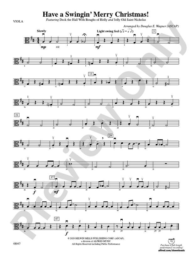 Have a Swingin' Merry Christmas: Viola: Viola Part - Digital Sheet ...