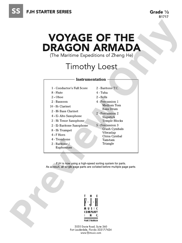 Voyage of the Dragon Armada: Concert Band Conductor Score & Parts ...