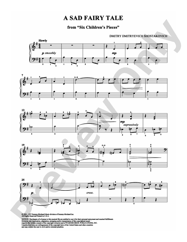 A Sad Fairy Tale: Piano: Dmitry Dmitryevich Shostakovich - Digital ...