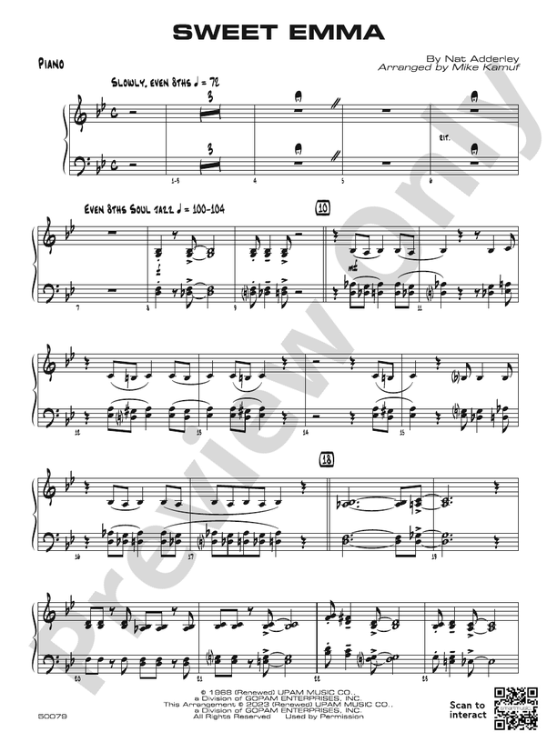 Sweet Emma: Piano Accompaniment: Piano Accompaniment Part - Digital ...