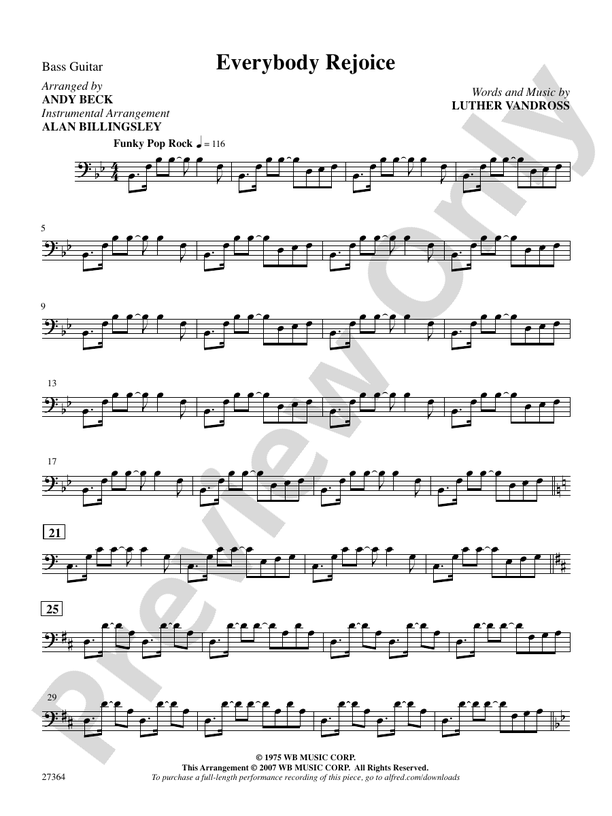 Everybody Rejoice (from The Wiz): String Bass: String Bass Part ...