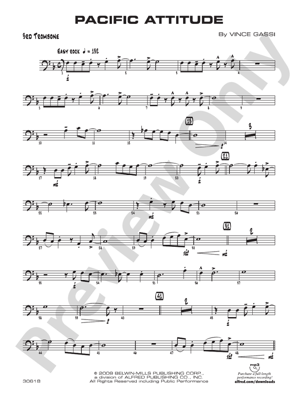 Pacific Attitude: 3rd Trombone: 3rd Trombone Part - Digital Sheet Music ...