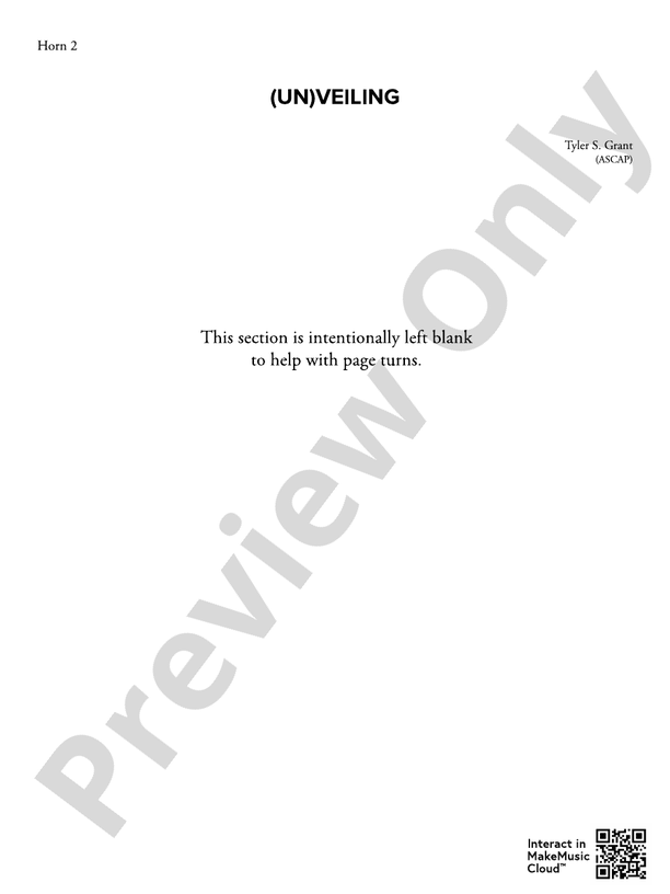 (Un)veiling: 2nd F Horn: 2nd F Horn Part: Tyler S. Grant - Digital ...