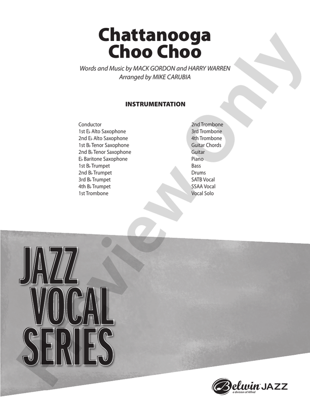 Chattanooga Choo Choo: Score: Vocal Jazz Score - Digital Sheet Music ...