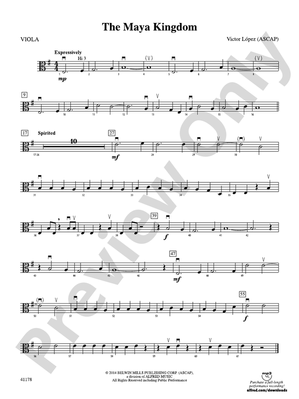 The Maya Kingdom: Viola: Viola Part - Digital Sheet Music Download