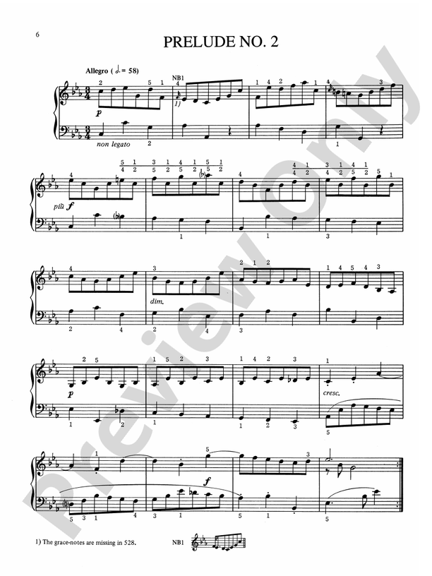 Bach: Eighteen Little Preludes (Ed. Hans Bischoff): Prelude No. 2 in C Minor (BWV 934) Part ...