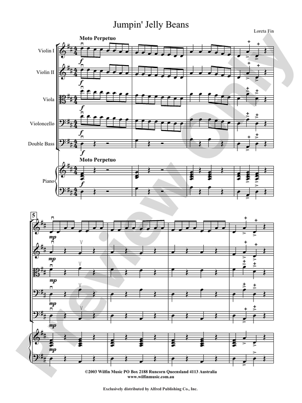 Jumpin' Jelly Beans: String Orchestra Conductor Score & Parts: Loreta ...