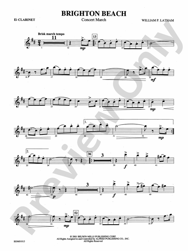 Brighton Beach (Concert March): E-flat Soprano Clarinet: E-flat Soprano ...