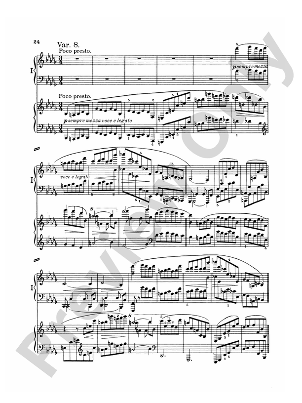 Brahms: Variations on a Theme of Haydn, Op. 56B (Original): Variation VIII Part - Digital Sheet ...