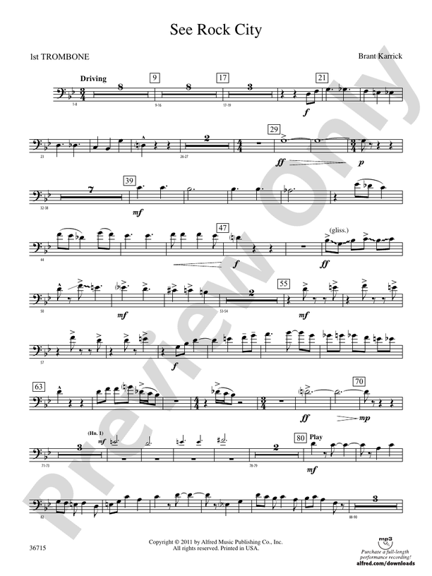 See Rock City: 1st Trombone: 1st Trombone Part - Digital Sheet Music ...