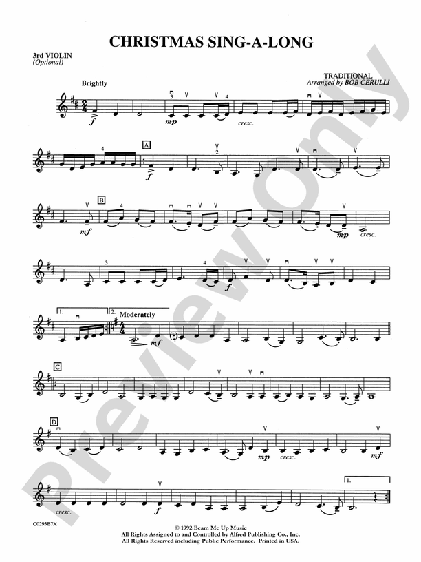 Christmas Sing-a-Long: 3rd Violin (Viola [TC]): 3rd Violin (Viola [TC ...
