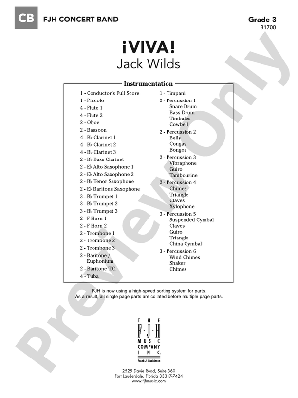 Viva!: Score: Concert Band Score: Jack Wilds - Digital Sheet Music Download