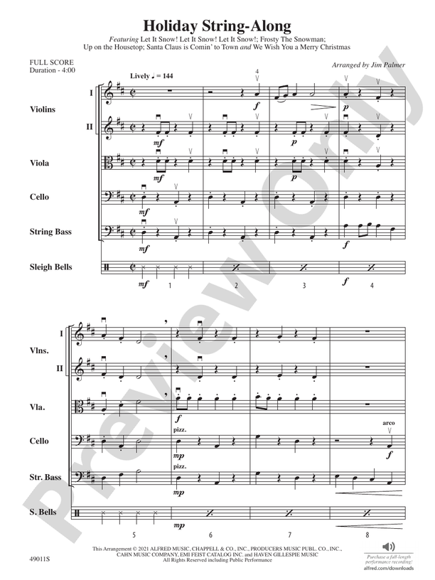 Holiday String-Along: String Orchestra Conductor Score & Parts: Sammy ...
