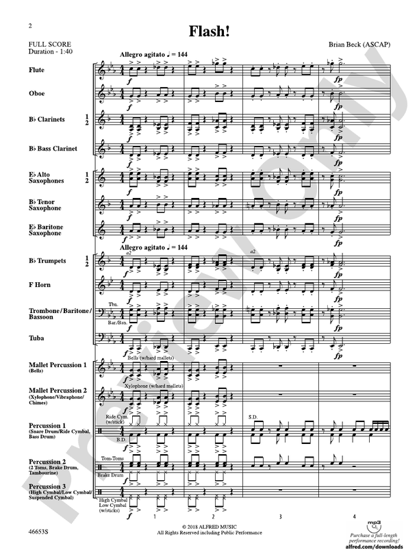 Flash!: Score: Concert Band Score - Digital Sheet Music Download