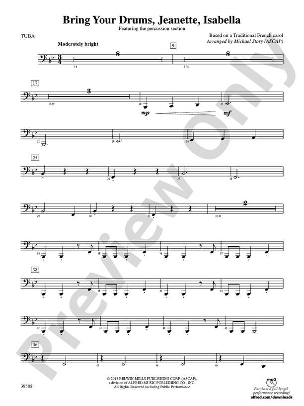 Bring Your Drums, Jeanette, Isabella: Tuba: Tuba Part - Digital Sheet ...