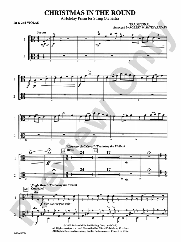 Christmas in the Round (A Holiday Prism for String Orchestra): 1st & 2nd Violas: 1st & 2nd ...