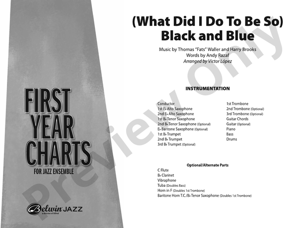 (What Did I Do to Be So) Black and Blue: Score: Jazz Ensemble Score ...