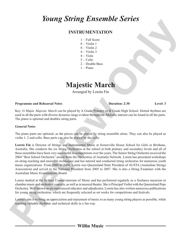 Majestic March: String Orchestra Conductor Score & Parts - Digital ...