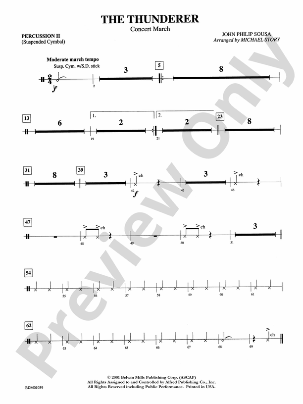 The Thunderer: 2nd Percussion: 2nd Percussion Part - Digital Sheet ...