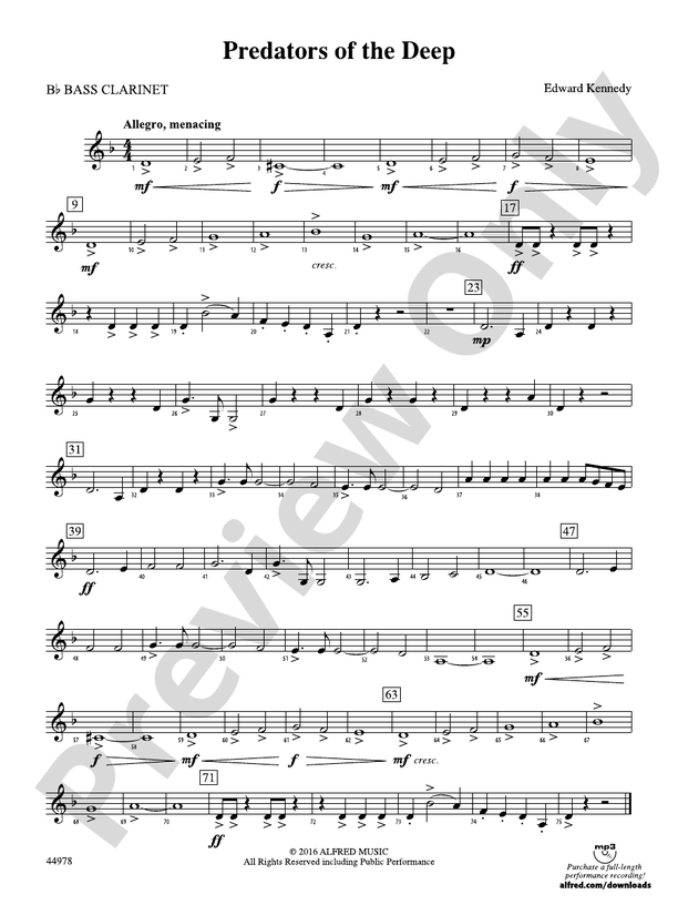Predators of the Deep: B-flat Bass Clarinet: B-flat Bass Clarinet Part ...
