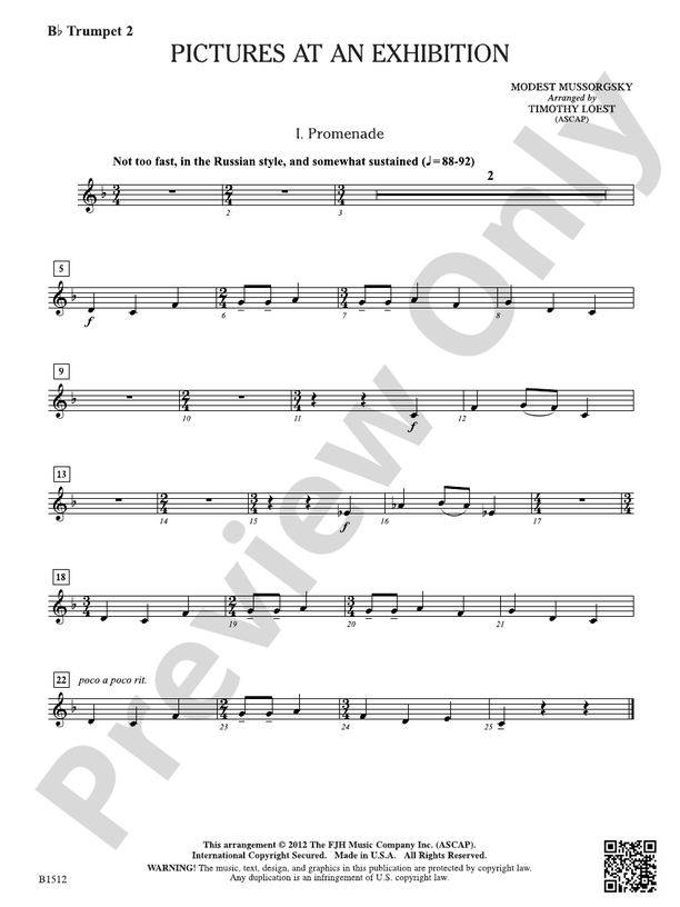 Pictures at an Exhibition: B-flat Trumpet 2: B-flat Trumpet 2 Part ...