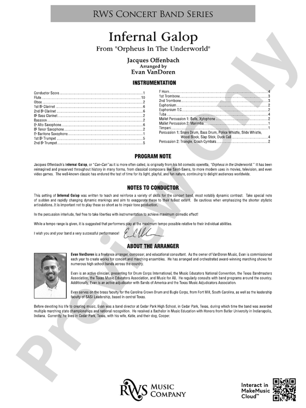 Infernal Galop - From Orpheus in the Underworld: Score: Concert Band ...