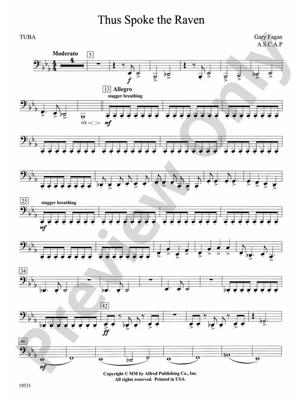 Thus Spoke the Raven: Tuba: Tuba Part - Digital Sheet Music Download