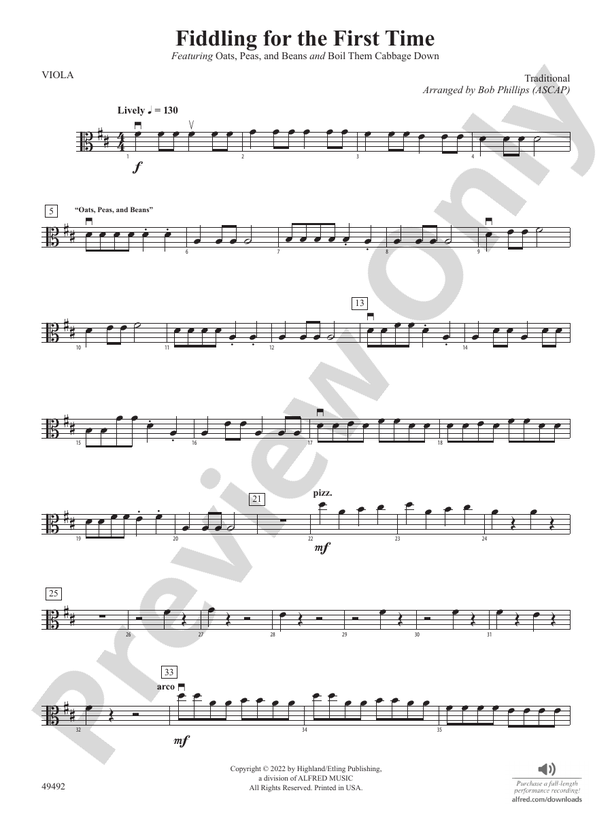 Fiddling for the First Time: Viola: Viola Part - Digital Sheet Music ...