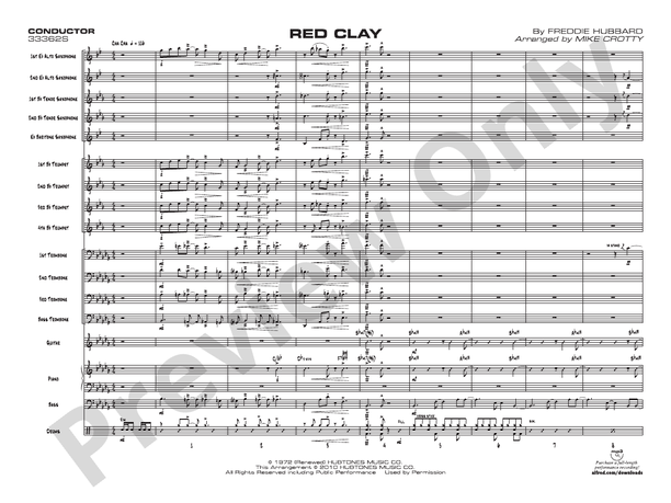 Red Clay: Jazz Ensemble Conductor Score & Parts: Freddie Hubbard ...