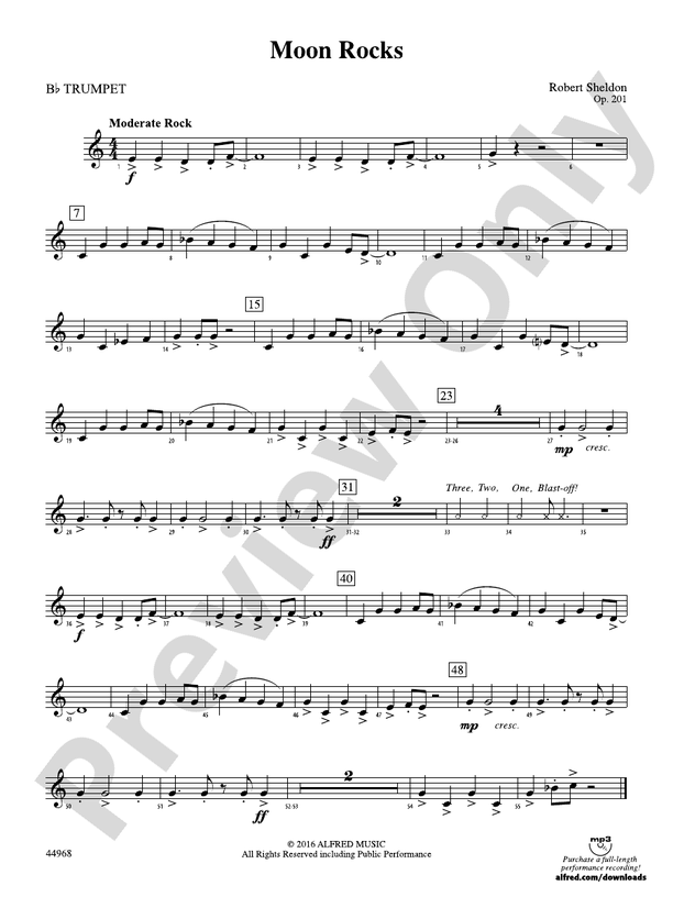 Moon Rocks: 1st B-flat Trumpet: 1st B-flat Trumpet Part - Digital Sheet ...