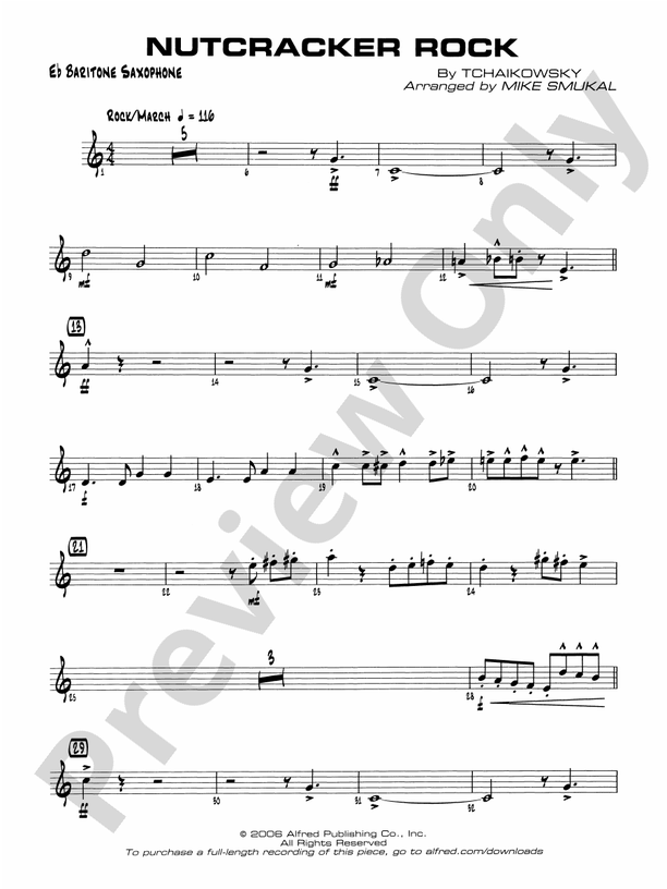 Nutcracker Rock: E-flat Baritone Saxophone: E-flat Baritone Saxophone Part - Digital Sheet Music ...