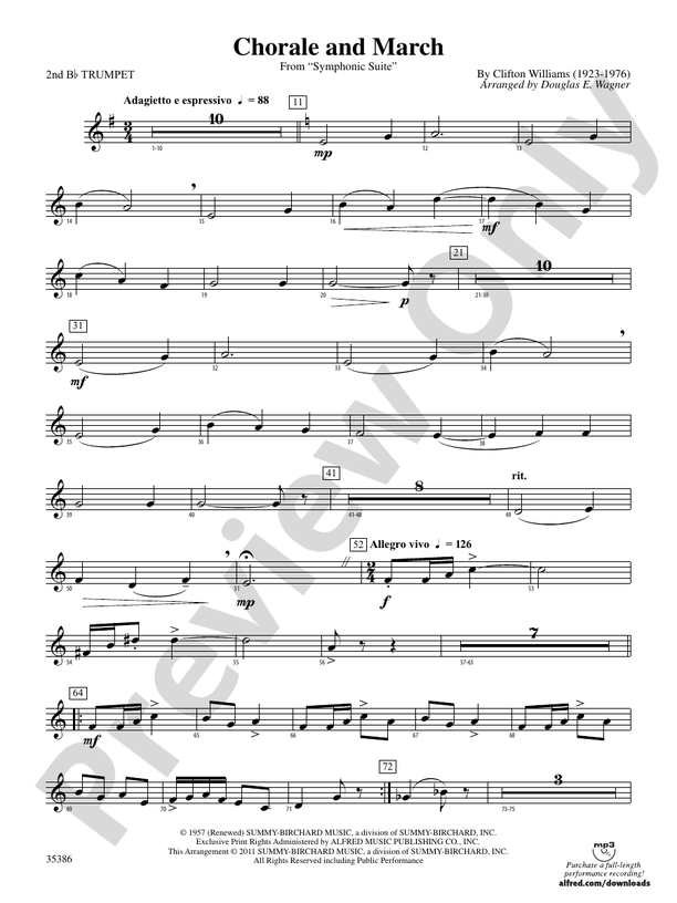 Chorale and March: 2nd B-flat Trumpet: 2nd B-flat Trumpet Part - Digital Sheet Music Download