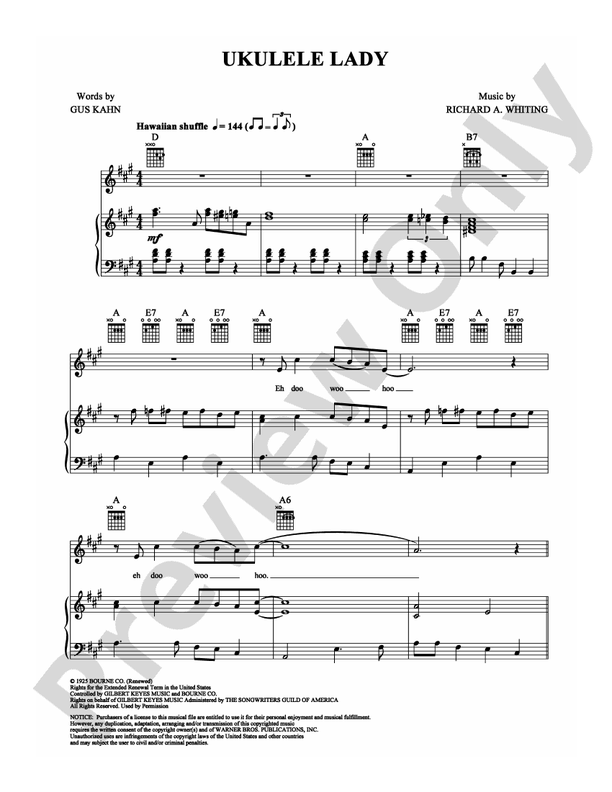 Ukulele Lady: Piano/Vocal/Chords: Bette Midler - Digital Sheet Music ...